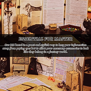 Dungeon Master's Screen 4-Panel Wood Laser Carved DM Screen with Felt Case - D&D, Tabletop RPG Accessories for Game Master