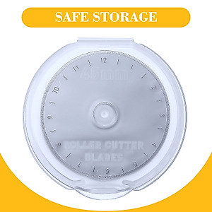 36 Pack 45mm Rotary Cutter Blades Fabric Cutter Replacement Blade Sewing Supplies Paper Cutter Blade Craft Cutting Tools with Plastic Storage Box for Quilting Scrapbooking Leather