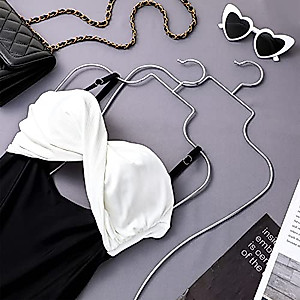 Lingerie Hangers Body Shape Display Hangers Metal Wire Bathing Suit Hangers Bikini Swimwear Hanging Rack Swimsuit Hanger for Bra Boutique Closet(Silver, 10 Pack)