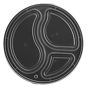 TIYA Takeout Food Containers - 45 oz Bulk 150 Pack with Lids - Round 3-Compartment To-Go Containers - Reusable, Microwavable, Dishwasher Safe - Leak-Proof, Great for Meal Prep - BPA-Free