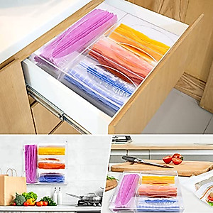 Bag Storage Organizer, Acrylic Food Storage Bag Organizer, Clear Bag Storage Organizer for Solimo, Hefty, Glad, Compatible with Gallon, Slider Quart, Freezer, Sandwich, Snack