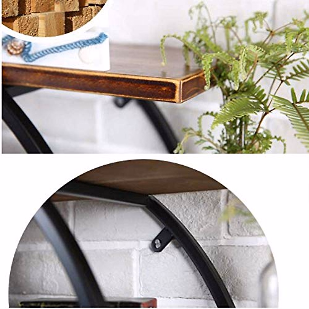 PIBM Stylish Simplicity Shelf Wall Mounted Floating Rack Shelves Industrial Wind Metal Solid Wood Display Stand Bookshelf Save Space,3 Colors,3 Sizes, a , 90X70cm