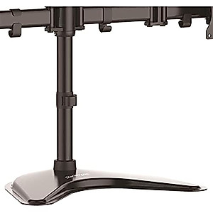 StarTech.com Quad Monitor Stand - Articulating - Supports Monitors 13” to 27” - Adjustable VESA Four Monitor Stand for 4 Screen Setup - Steel - Black (ARMBARQUAD)