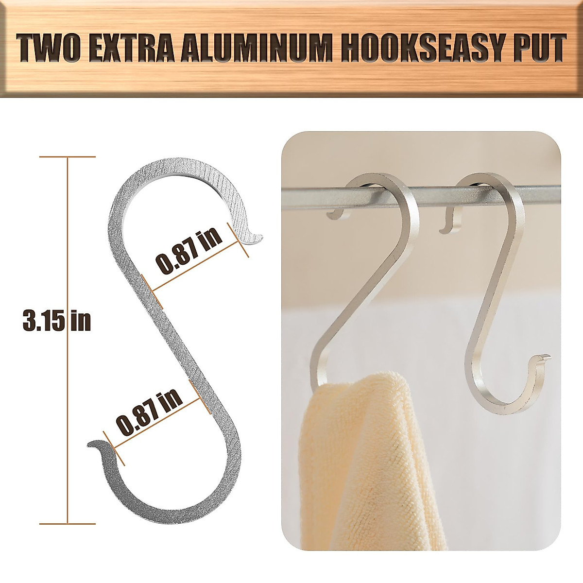Space Saving Hanger Hooks Large/Medium/Small Size 20/25/40/60 Pack with Extra 2 Metal S Hooks, Black Clothes Hanger Connector Hooks, Heavy Duty Space Saver, Premium Closet Organizers and Storage