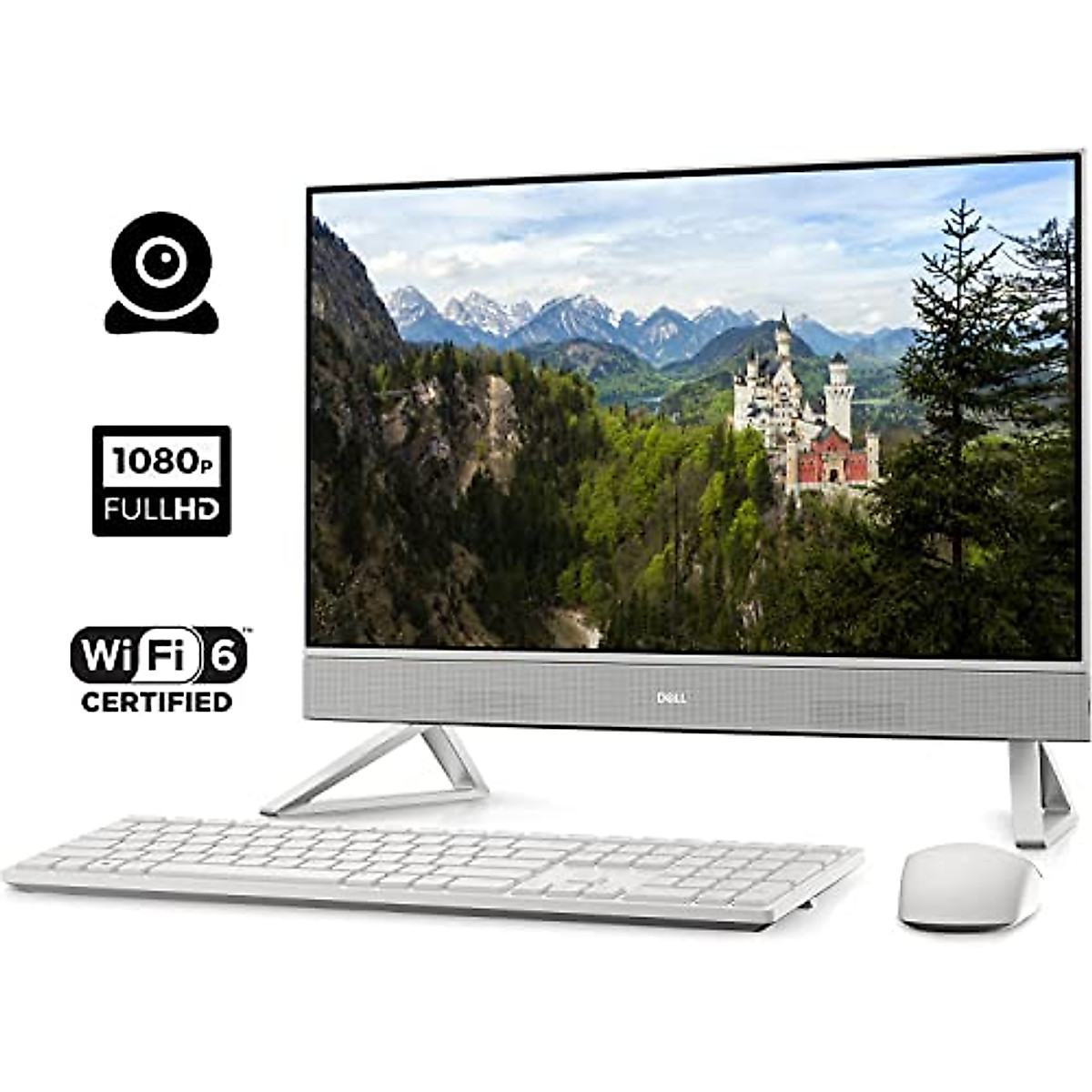 Dell Inspiron 5410 All-in-One Desktop, 23.8'' FHD IPS Touchscreen, 12th Gen Intel Core i5-1235U, 16GB RAM, 1TB SSD, HDMI, RJ-45, 1080p Webcam, Wireless KB&Mouse, Wi-Fi 6, Windows 11 Home White