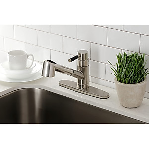 Kingston Brass GSC8578DKL Kaiser Pull-Out Sprayer Kitchen Faucet, Brushed Nickel, 10.38 x 8.75 x 8.81