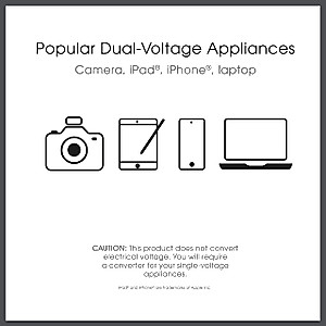 INFINITIPRO by Conair Travel Voltage Converter with Adapter Plugs for Hair Styling Tools & Appliances by Travel Smart