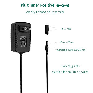 TTODDE 24V 1A 0.5A DC Power Supply Adapter 24W 100-240V AC/DC Adapter Suit 24Volt 1000mA/800mA/500mA Power Adapter with 5.5x2.5mm Tip for Massage Gun, Sunrise Alarm Clock, CCTV Camera
