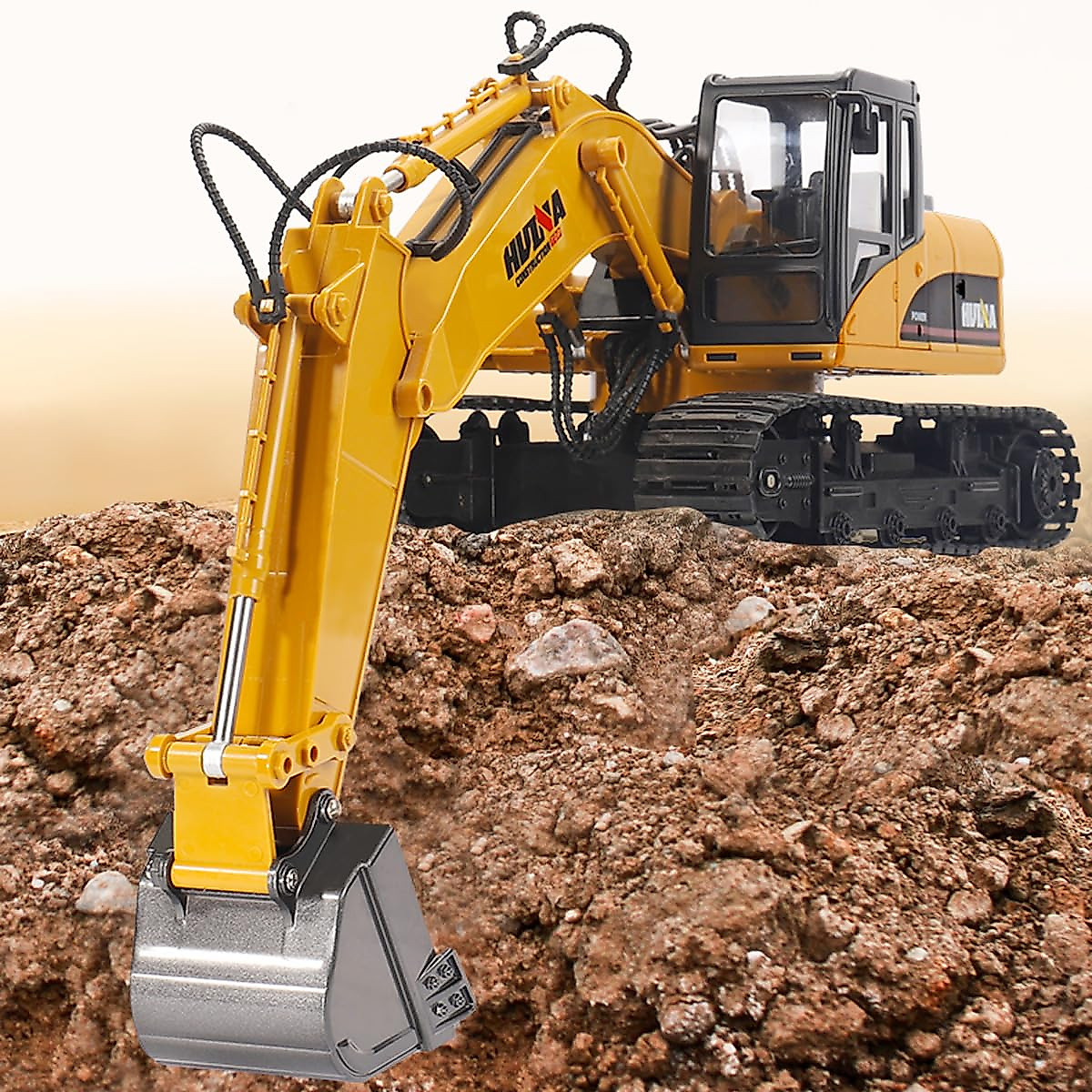 Gemini & Genius Excavator Toys, Construction Vehicle Digger Toys 1/40 Scale Die-cast Grader Engineering Tracked Excavator Vehicle Alloy Models Toys for Kids and Decoration for House