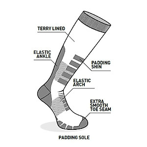 Eurosock Women's Standard Snowride Snow Board Socks, Deep Black, MD Shoe 8-10