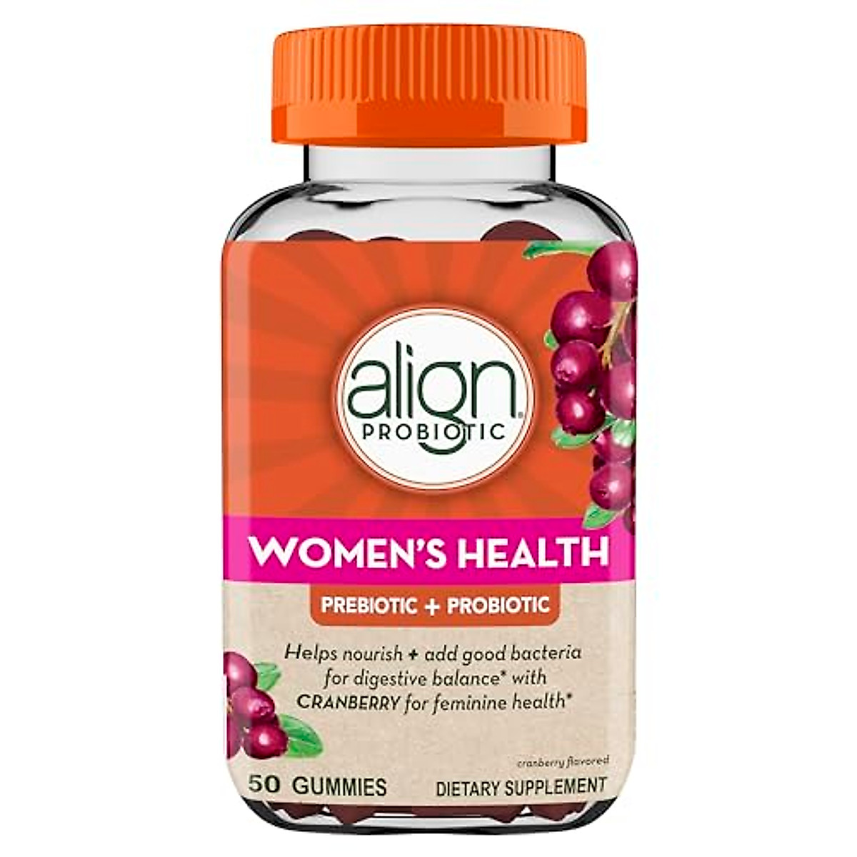Align Digestive Health Prebiotic + Probiotic Supplement Gummies in Natural Fruit Flavors, Probiotic for Men and Women, #1 Doctor Recommended Brand, 50 Gummies