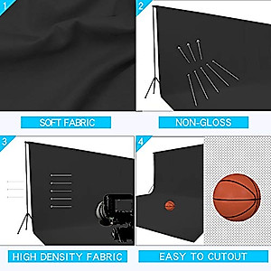ISSUNTEX 10X24 ft Background Muslin Backdrop, Photo Studio, Collapsible High Density Screen for Video Photography and Television-Black