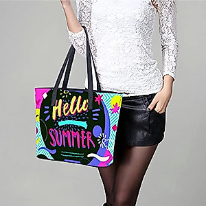 Womens Handbag Hello Summer Leather Tote Bag Top Handle Satchel Bags For Lady