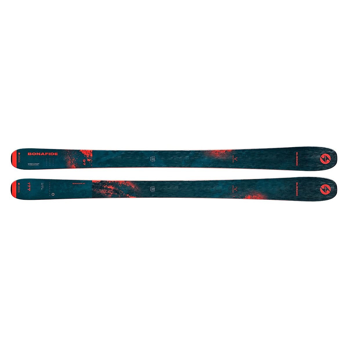 Blizzard Men's Bonafide 97 Trueblend All-Mountain Woodcore Off-Trail Stiff Dark Blue/Red Skis, Size 177