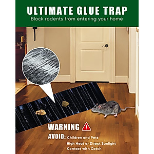SEEKBIT 3 Pack Rat Sticky Traps XXL, Black Fabric Catching Mouse Glue Trap for Mice and Rats, Enhanced Stickiness Trapping Pads Work for Snakes Spiders Roaches House - 78.74x13.8