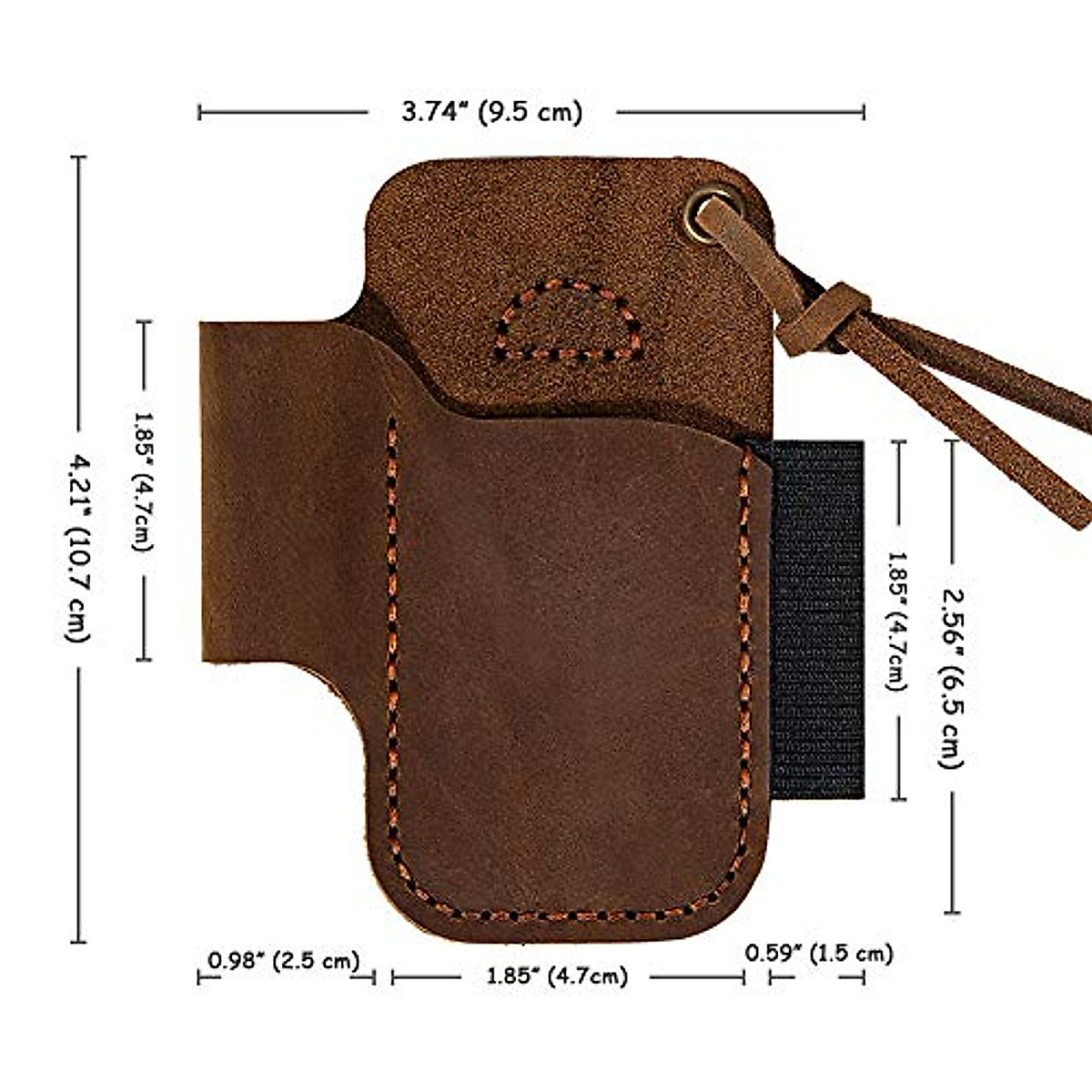 EASYANT Handmade Leather Sheath for Folding Knife Flashlight Organizer EDC Tools Brown