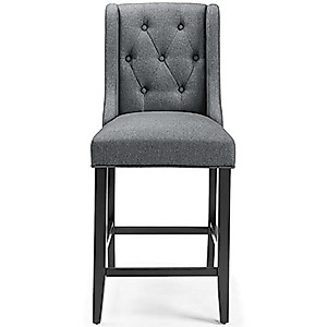 Modway Baronet Counter Bar Stool Upholstered Fabric Set of 2, Gray