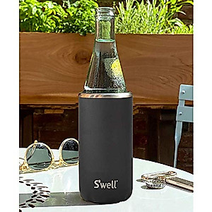 S'well Stainless Steel Chiller Triple-Layered Vacuum-Insulated Keeps Drinks Cool and Hot for Longer-Dishwasher-Safe BPA-Free for Travel, 12oz Cans and Bottles, Onyx
