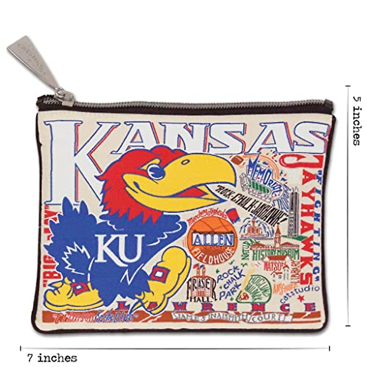 Catstudio University of Kansas Collegiate Zipper Pouch Purse | Holds Your Phone, Coins, Pencils, Makeup, Dog Treats, & Tech Tools