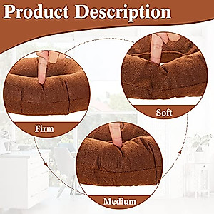 2 Pieces Inflatable Donut Cushion Inflatable Ring Cushion Seat 15 Inch Round Inflatable Cushion Portable Donut Cushion Pillow for Home Office Chair Wheelchair Car, 2 Colors (Grey, Light Brown)