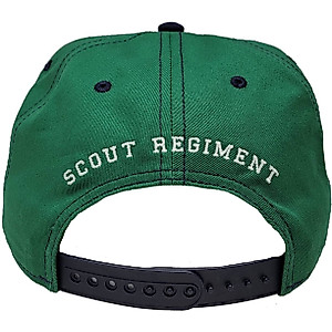 Attack on Titan Season 4 Green and Black Scout Regiment Shield Embroidered Flat Bill Snapback 5 Panel Adult Unisex Hat