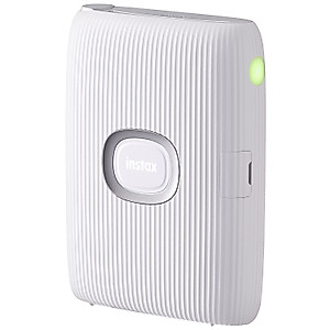 Fujifilm Instax Mini Link 2 Smartphone Printer Clay White, Fuji Instax Mini Film 40 Sheets, Protective Case, Instant Printer Bundle