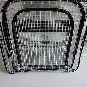 BEERBINGER 15.74 Inch Thicken Clear Backpack, Anti-static Transparent Backpack with Keychian for College Workplace Cleanroom Engineer,