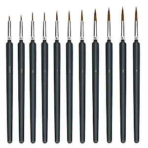 UPINS 11 Pieces Fine Detail Paint Brush Miniature Small Thin Painting Brushes Kit Micro Artist Acrylic Paints Brush Set