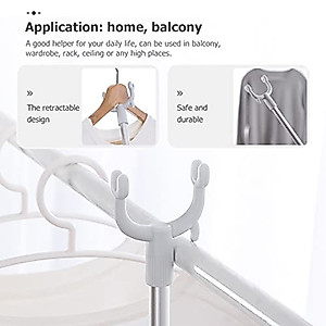 Homoyoyo Clothesline Outdoor Closet Hook Pole, Retractable 40 Adjustable Closet Pole Hook Telescopic Clothes Hook for Wardrobe, Clothesline, Hanger, Hanger Rod Metal Hangers