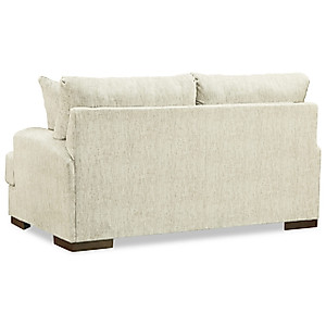 Signature Design by Ashley Caretti Contemporary Loveseat with Accent Pillows, Beige