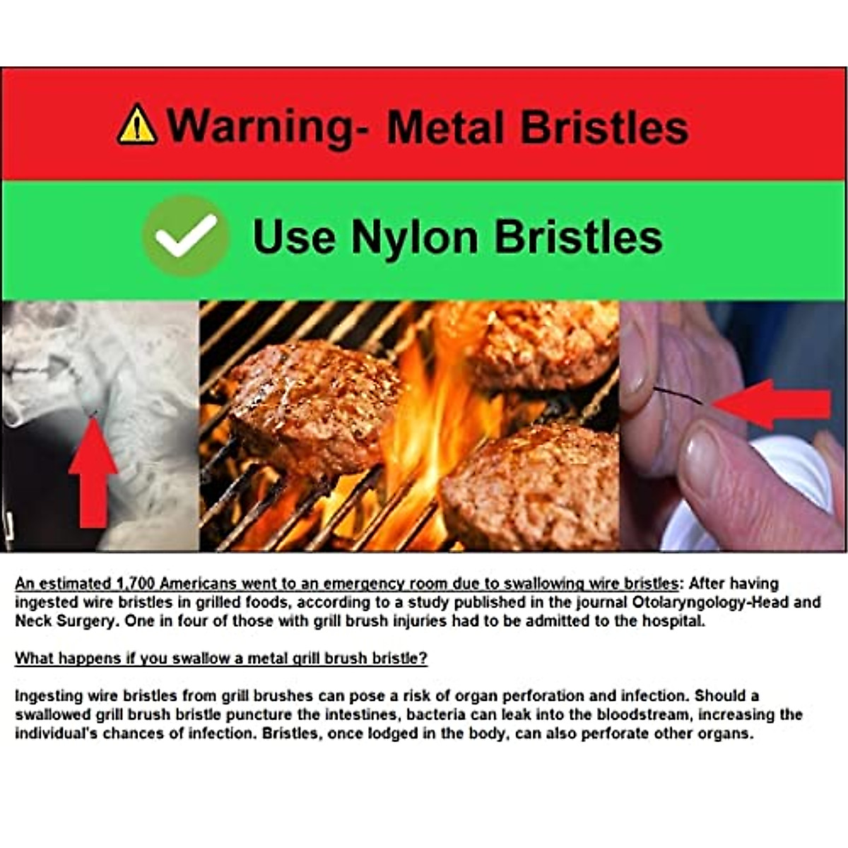 SearPro 4-in1 Grill Brush BBQ Cleaner Scraper Barbecue Tool Accessories Kit Heat Resistant Nylon Bristle Spatula Outdoor Smoker Black Stone Grate Cast Iron Spatula Non-Wire Brush Combo