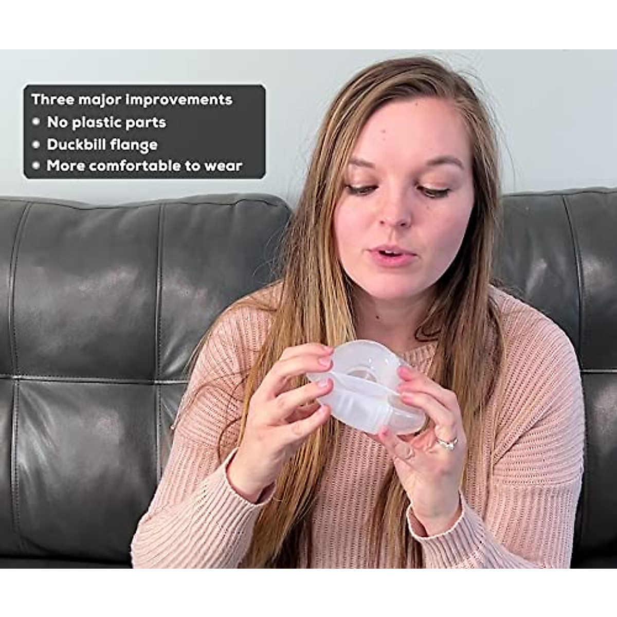 Manual Wearable Breast Pump for Breastfeeding(2Pcs)︱Hands Free, Kick-Proof︱Leakproof with Sealed Flange︱Comfortable for Long Wear︱Replace Nursing Pad︱Small and Easy to Carry