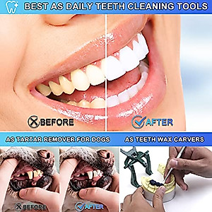 Dental Tools, 3 Pack Teeth Cleaning Tools Stainless Steel Dental Scraper, Pick Hygiene Set for Dentist, Personal Using, Family Oral Care, Pets, Cat, Dog - Tooth Tartar Plaque Scraper Remover