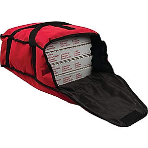 Carlisle FoodService Products PB17 Commercial Insulated Pizza/Food Delivery Bag, 5" H x 16.5" W x 17" D, Red
