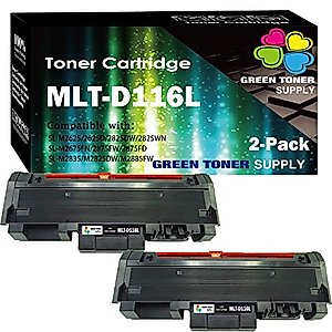 (2 Black Toner Cartridge) Compatible MLT-D116L 116L Toner Cartridge D116L Used for Samsung Xpress SL-M2625D M2675F M2825DW M2835DW M2875FD M2875FW M2885FW M2875DW Printer, by GTS