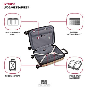 SwissGear Duet Hardside Expandable Luggage with Spinner Wheels, Ivory/Taupe, Carry-On 19-Inch