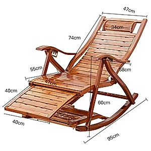 Lounge Chair, Lounge Chair Camping Chairs Garden Loungers Folding Chair Bamboo Rocking Chair Patio Garden Chair Outdoor Leisure Sun Lounger Folding Beach Chair Recliner