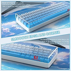 ZIYOU LANG KC02 Acrylic Clear Transparent Keyboard Cover(12.28*4*0.9’’) with Dustproof Waterproof Anti-hit Anti-cat Protective Case for 65% Small Layout 61Key 64Key 68Key Mechanical Gaming Keyboard