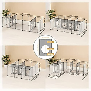 DINMO Rabbit Playpen, Guinea Pig Cages, Hamster Cages, Interesting Game Holes Design for Small Animal, Bunny, Ferret, Hedgehog, DIY, Expanded, Portable, Exercise Fence, 61.4 x 25.4 x 16.4 inches