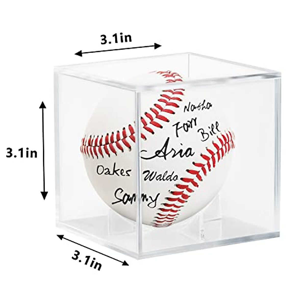 Baseball Display Case Acrylic Cube - UV Protected Acrylic Baseball Holder, Display Case for Autographed Baseball, Tennis Ball, Golf Ball, Billiard Ball, Memorabilia Display Cases (1 Pack)