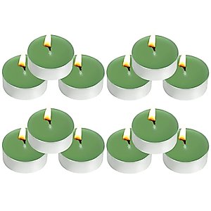 Tea Lights Candles - 12 Pack Green Tealights Candle Scented Small Candle for Home, Holiday, Wedding & Party,Dinner Table, Halloween Christmas and Holiday