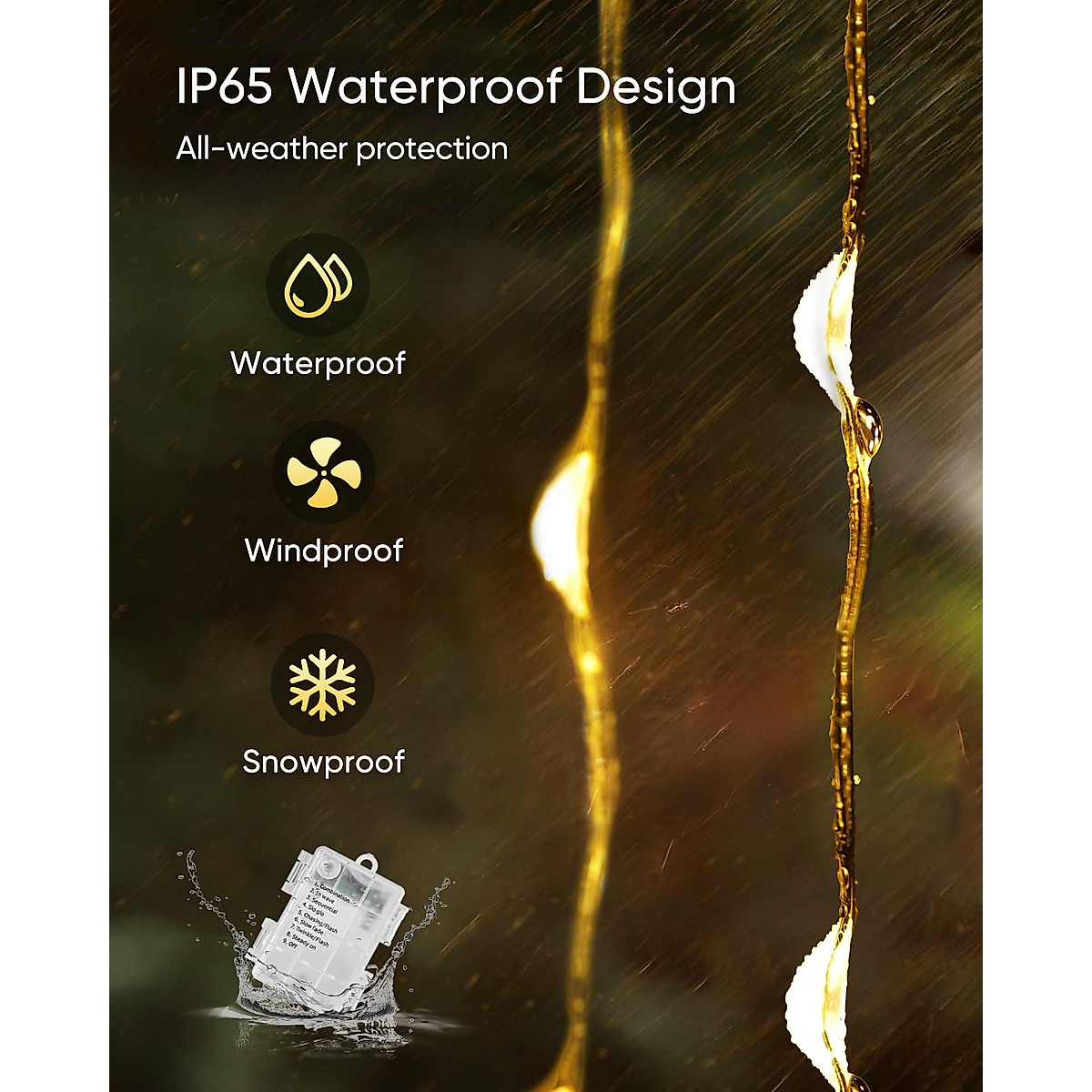 Homemory 4 Pack 20 Ft 60 LED Fairy Lights Battery Operated Christmas Lights with Remote Waterproof 8 Modes Firefly Twinkle String Lights for Party Bedroom Wedding Halloween Decorations