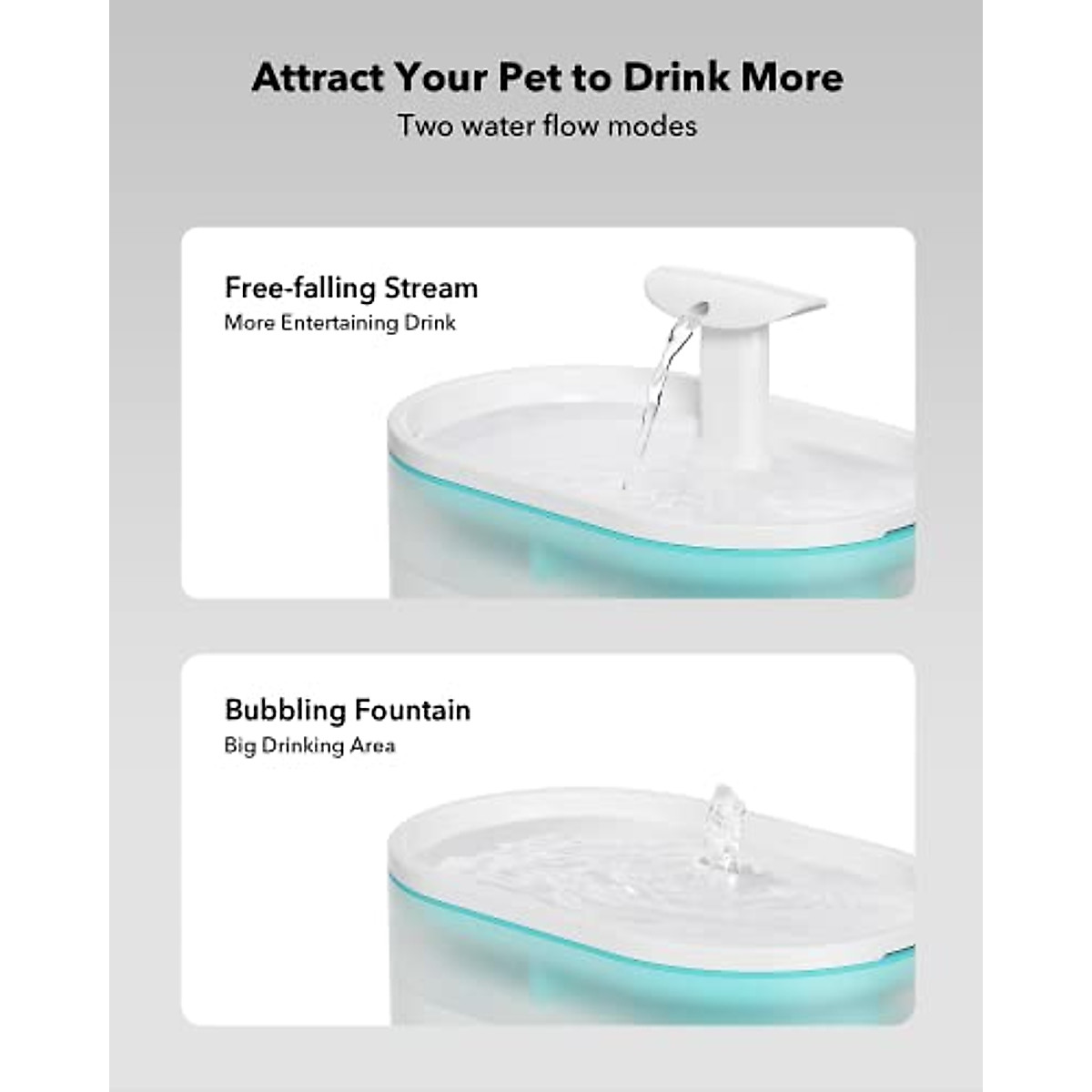 PETLIBRO Cat Water Fountain, 71fl oz/2.1L Ultra Quiet Pet Water Fountain for Cats Inside, BPA-Free, Two Flow Modes,Visible Water Level Cat Fountain Water Bowl, Dog Water Dispenser with 4 Large Filters