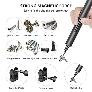 Mini Electric Screwdriver, Small Portable Cordless Power Screwdriver Set with 55 Precision Bits & LED Light & Magnetic Mat, Handy Repair Tool for Phone Watch Camera Laptop