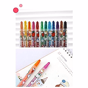 Sanrio Hello Kitty 12 Colors Twist up Crayon Set : Apple Kitty 1pc (Random)