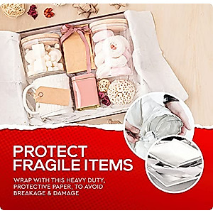Packaging Paper (~ 5LB Bulk Pack) Size ~ 27" x 17" Unprinted Clean Newsprint Paper Sheets Ideal for Moving, Shipping, Box Filler, Wrapping and Protecting Fragile Items - Made in USA