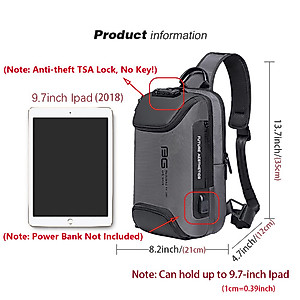 OZUKO Sling Backpack Sling Bag Crossbody Backpack Shoulder Casual Daypack Rucksack for Men (Gray)