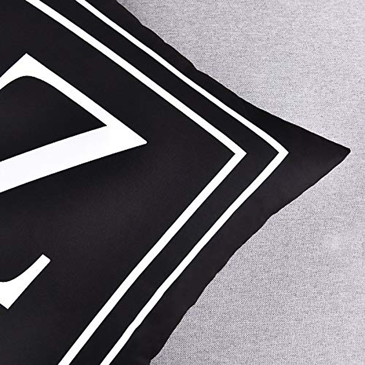 Yastouay Pillow Covers English Alphabet D Throw Pillow Cover Black Throw Pillow Case Modern Cushion Cover for Sofa Bedroom Chair Couch Car (Black, 18 x 18 Inch)