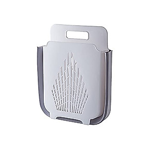 High Capacity Wall-Mounted Collapsible Laundry Basket - Household Storage Basket Punch-free Storage Bins with handle Space-Saving for Organizing Home, Clothes, Towels and Toy, Laundry Room (White)