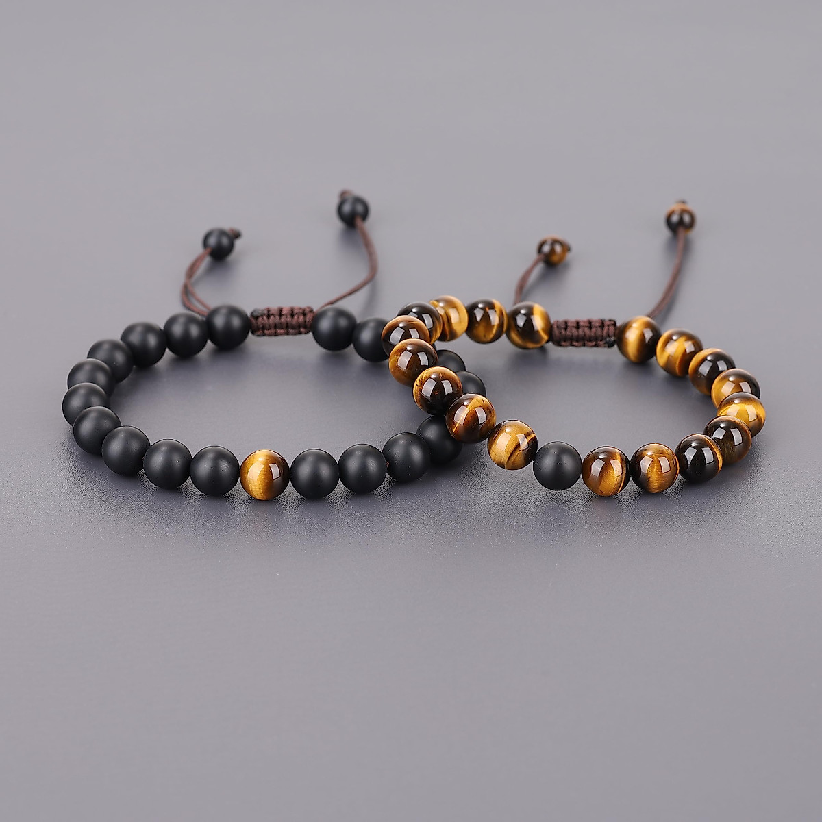 COAI You Complete Me Onyx Tiger Eye Stone Bracelets for Couples